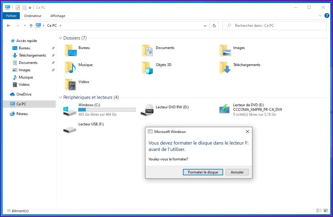 Installation de Windows sur un disque amovible - Partitionner le disque ...